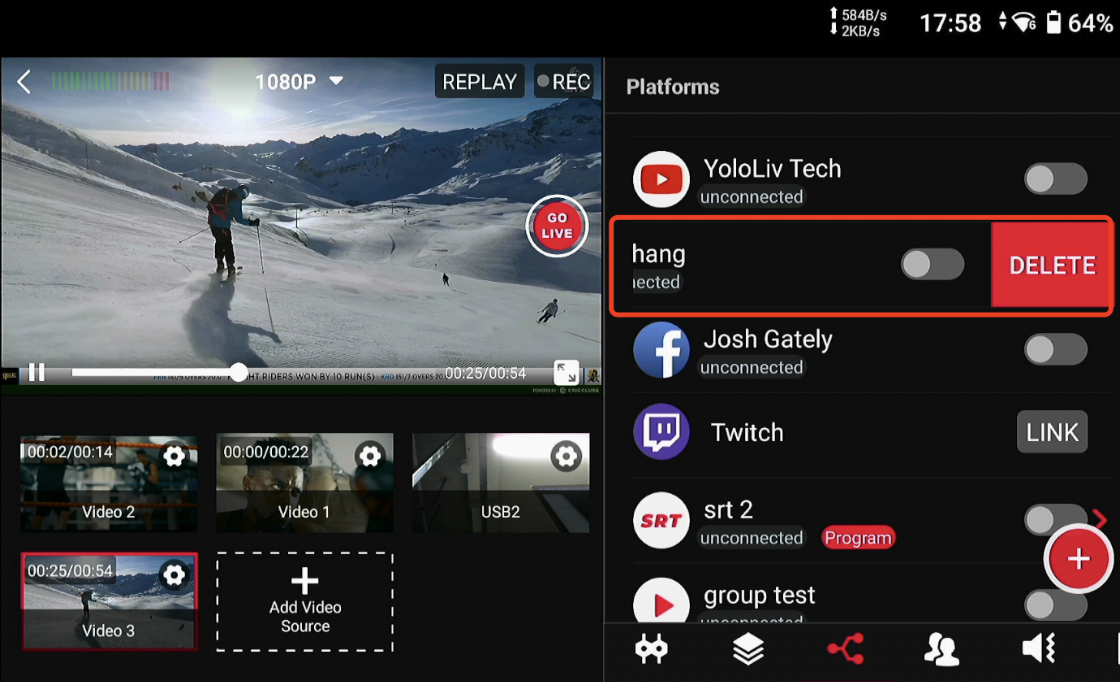 How to Link & Delete Accounts to YoloBox (YouTube/Facebook/Twitch/RTMP)?