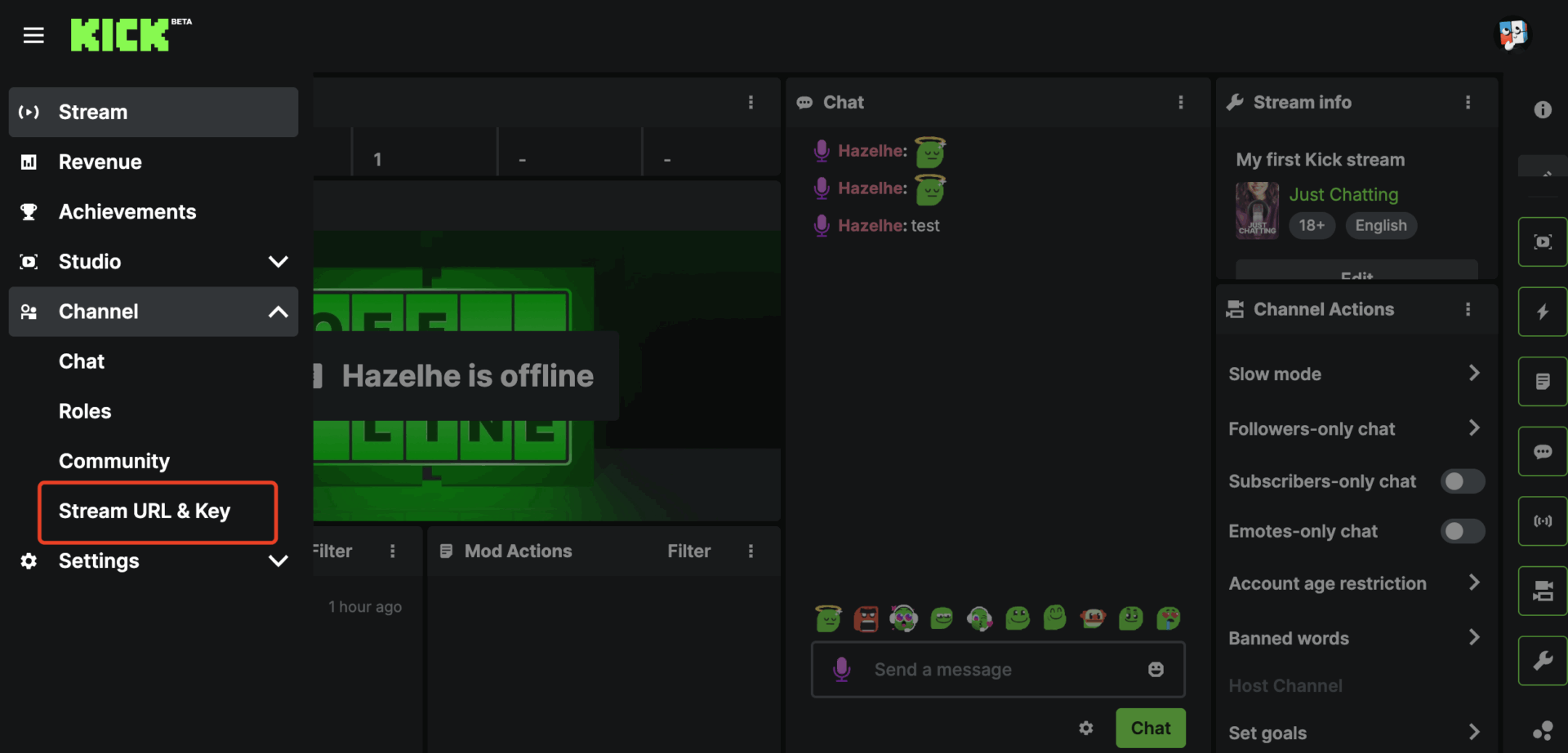 How to Find the Kick Stream Key & URL